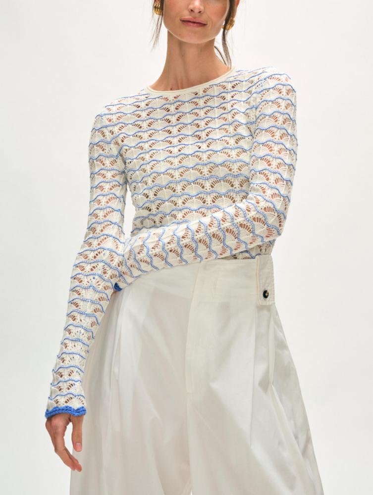 White + Warren Cotton Blend Pointelle Stitch Top – FabFindsbySarah
