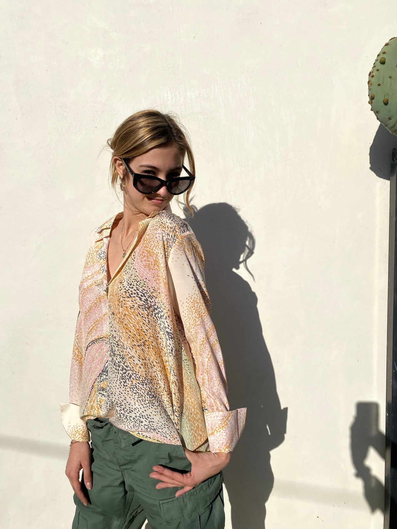 Catherine Gee Daria French Cuff Silk Blouse in Orbit – FabFindsbySarah